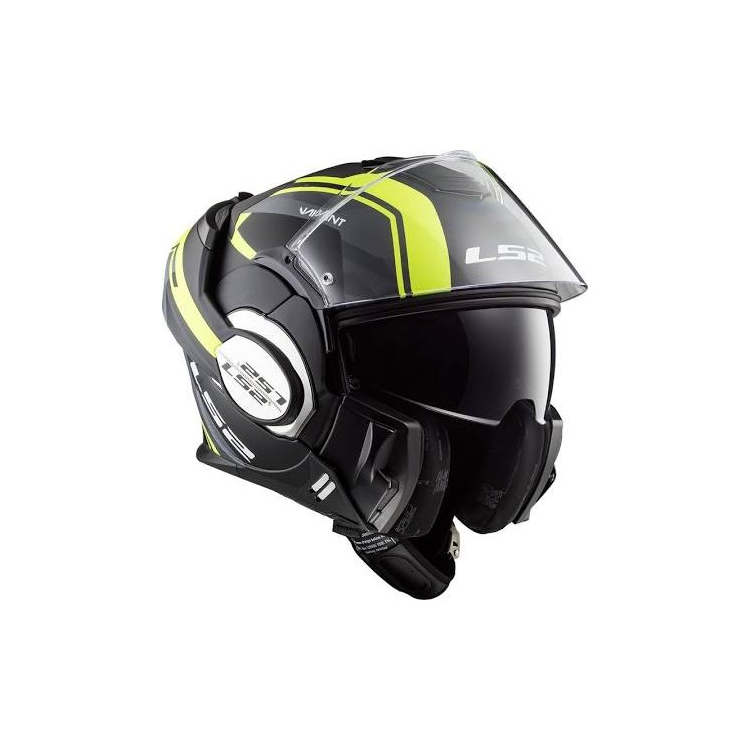 CASCO LS2 FF399 VALIANT LINE MATT BLACK HI VI YELLOW | LS2